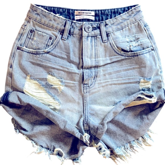 One Teaspoon | Shorts | One Teaspoon Blue Storm High Waisted Bandit Nwt ...
